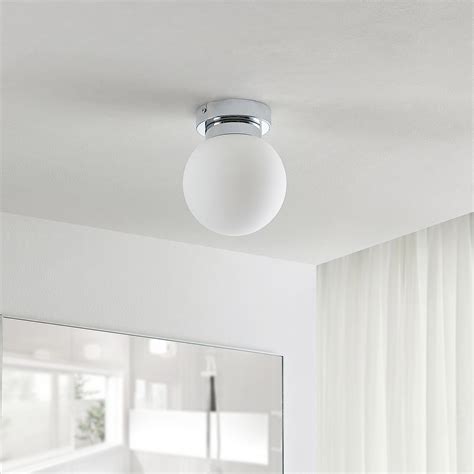 Lindby Tavino Ceiling Light Spherical Shade Chrome Uk