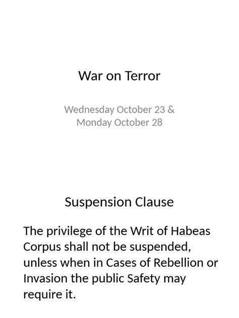 Class 18 And 19 War On Terror Pdf Enemy Combatant Habeas Corpus