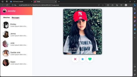 Gayathri K On Linkedin Webdevelopment Html Css Tinderclone