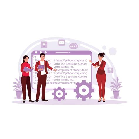 premium vector website design programmer working in software