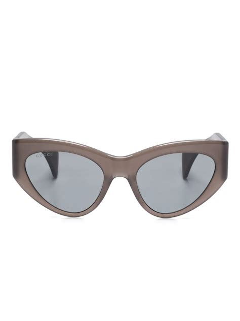 Gucci Eyewear Cat Eye Sunglasses Grey Farfetch