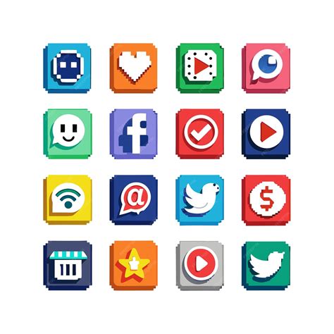 Social Media Icons Concept Vector Set Premium Ai Generated Vector