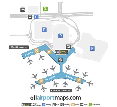 Hou Airport Map William P Hobby Airport Terminal Maps And Navigation Guide