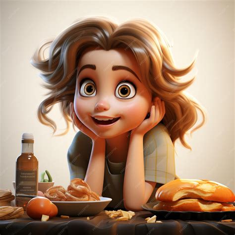 Premium Photo 3d Animated Hungry Girl Generated In Ai