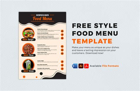free editable menu templates in pdf to download