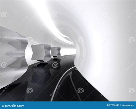 Architecture Space Design Concept 3d Perspective White Wireframe Rendering Black Background