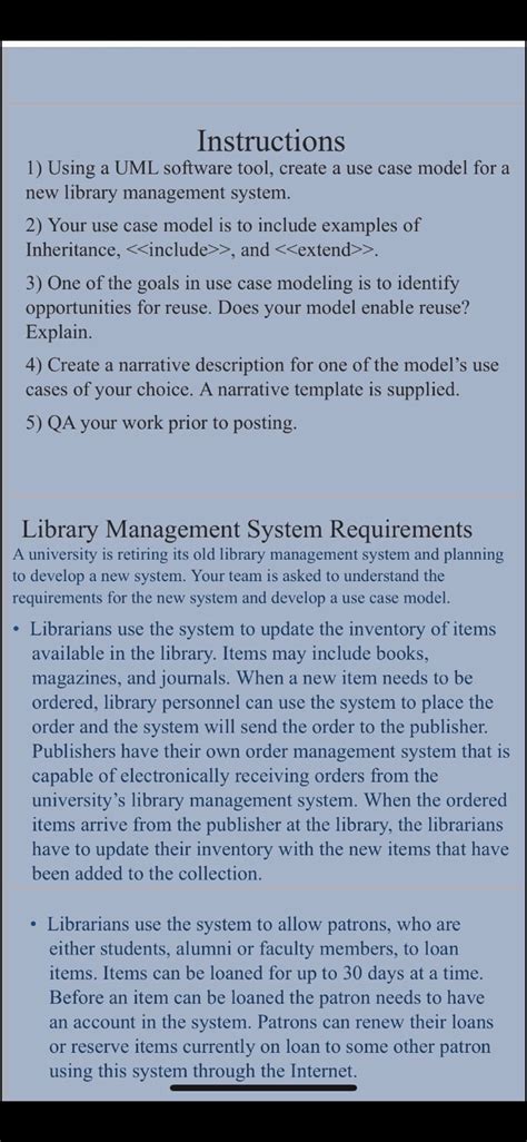 instructions 1 using a uml software tool create a