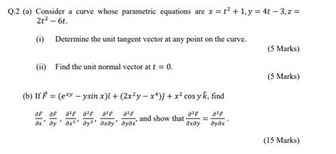 Solved A Consider A Curve Whose Parametric Equations Chegg