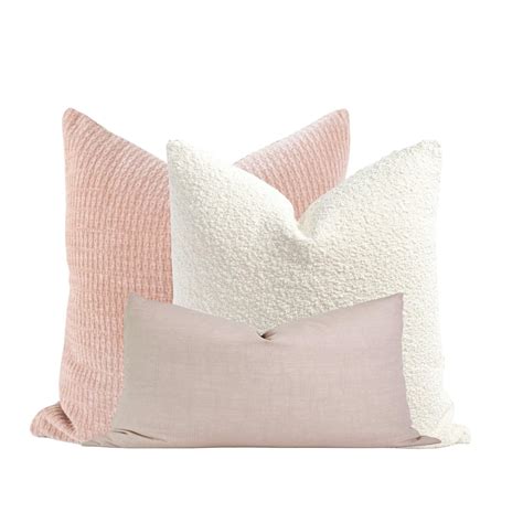 Designer Pillow Set Pink Pillow Combination Set Blush Pillow Cover