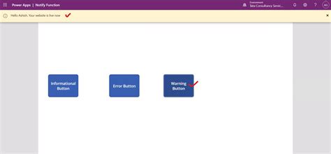 Notify And User Function In Powerapps
