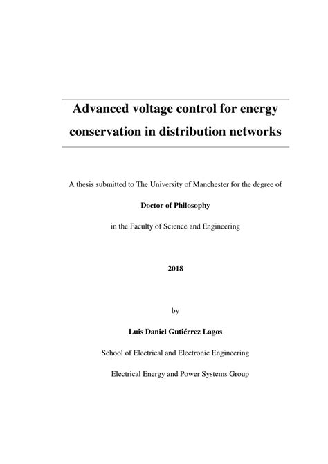 Pdf Advanced Voltage Control For Energy Conservation In Distribution Networks