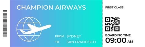 نماذج تذاكر الطيران Renderforest