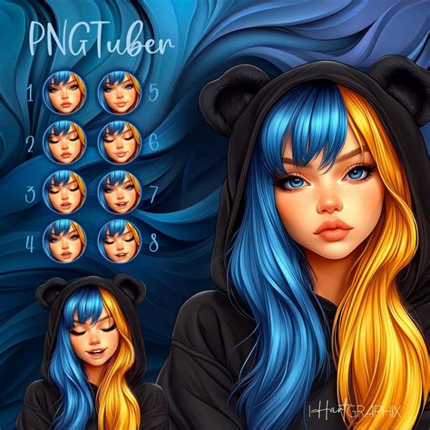 Female Vtuber Pngtuber Vtuber Model Twitch Vtuber Assets Digital Download For