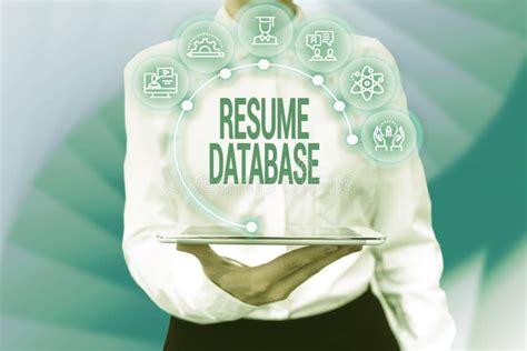 Writing Displaying Text Resume Database Business Concept Database Of