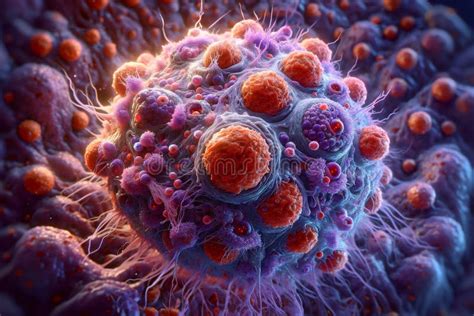 Schematic Representation Of Cancer Cell Structure Generated By Ai Stock Image Image Of