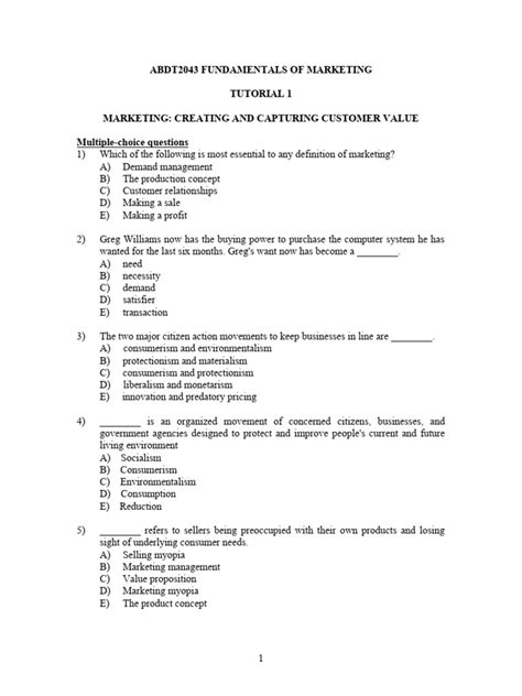 tutorial questions pdf marketing market segmentation