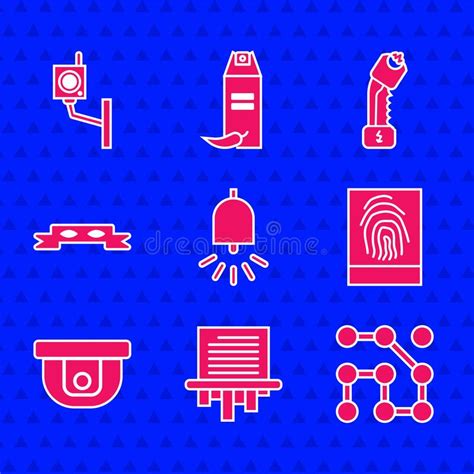 Set Ringing Alarm Bell Paper Shredder Graphic Password Protection Fingerprint Motion Sensor