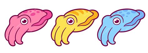 Premium Vector Cute Cartoon Cuttlefish Set