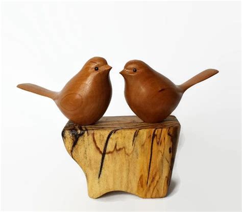 Love Birds Wood Carving Handmade Romantic T