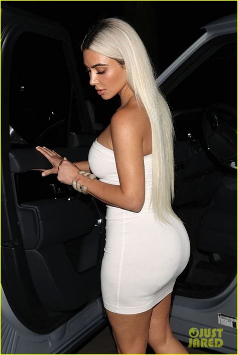 Kim Kardashian Wears Skintight Skims Dress For Late Night At The Office