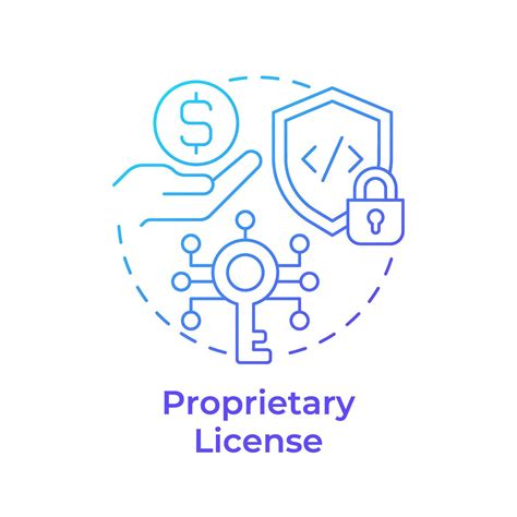 Proprietary License Blue Gradient Concept Icon Licensing Software