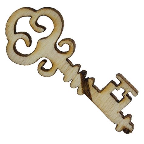 Wooden Craft Key Design Small Size 12pcs 4x1 Cm