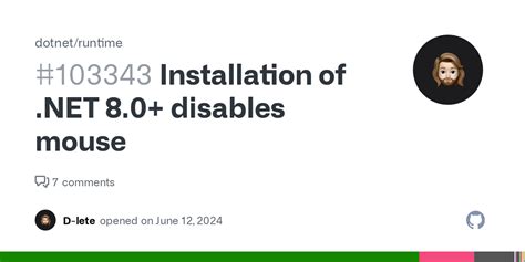 Installation Of NET Disables Mouse Issue Dotnet Runtime GitHub