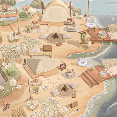Rebecka On Instagram Campsite On The Beach 🐚🤍🌾 Animal Crossing