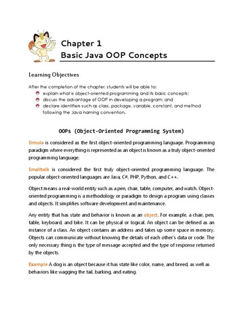 Chapter 1 Pdf Pdf Object Oriented Programming Method Computer Programming