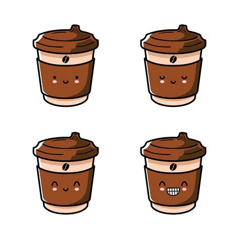 Vector Illustration Of Cute Hot Coffee Emoji 9921884 Vector Art At Vecteezy