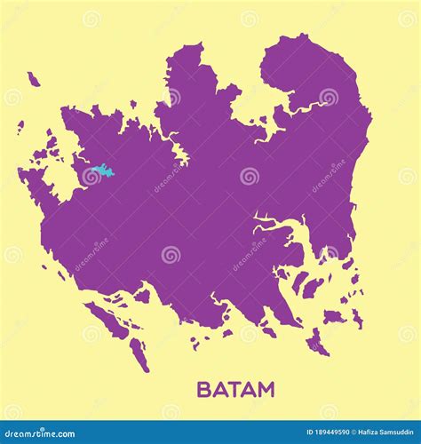 Map Of Batam Vector Illustration Decorative Design