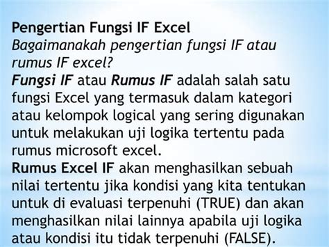 Rumus If Untuk Mapel Simulasi Digital Dan Spreadsheetpptx