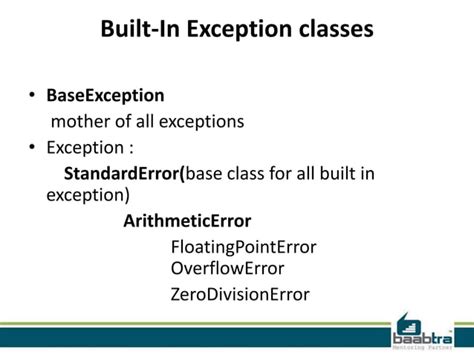 Exceptions in python | PPTX
