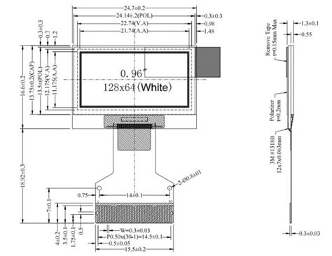 096 Inch Oled Display Module 128x64 Pixel Spi I2c Interface Plug In