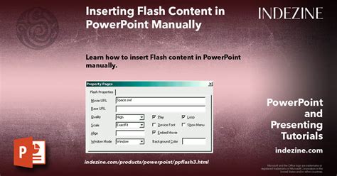 inserting flash content in powerpoint manually