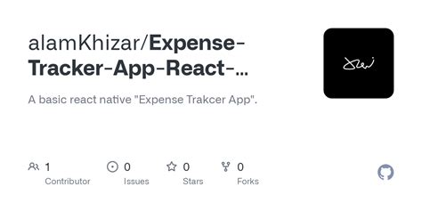 GitHub AlamKhizar Expense Tracker App React Native A Basic React Native Expense Trakcer App