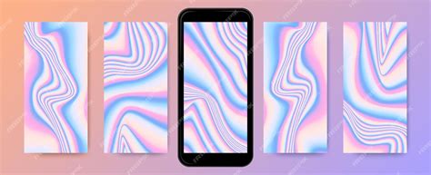 Premium Vector Abstract Colorful Holographic Gradient Wallpapers Set