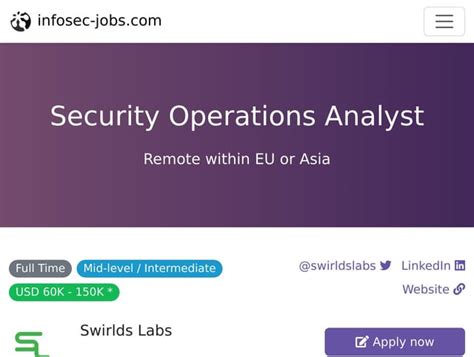 Hiring Security Operations Analyst Remote Rinfosecjobs