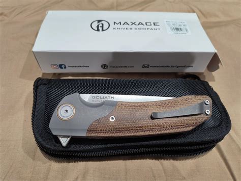 Maxace Knives Goliath 2.0 Liner Lock Knife Micarta/Titanium (4.5" SW ...