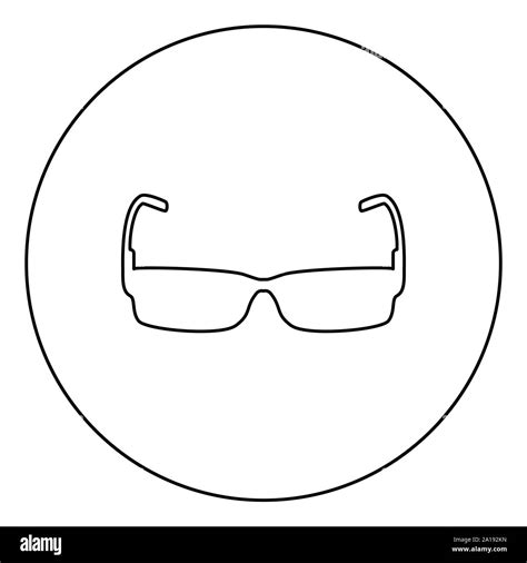 Sunglasses Icon In Circle Round Outline Black Color Vector Illustration