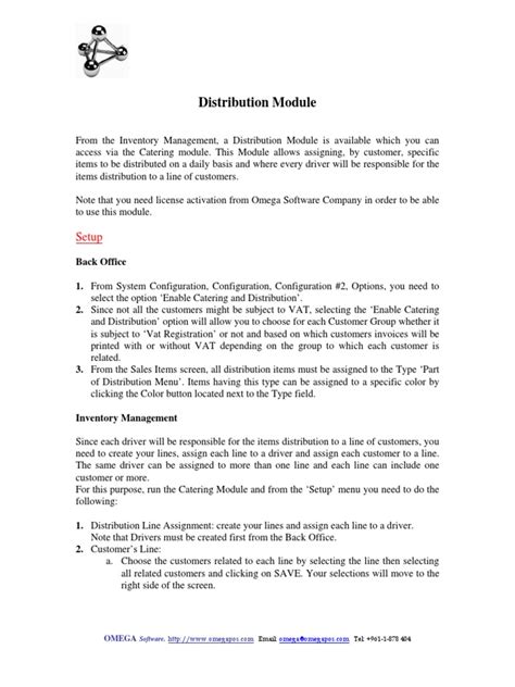 Distribution Module Pdf Invoice Receipt