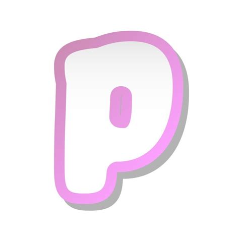 흰색 배경 벡터 일러스트 레이 션에 고립 된 편지 P 프리미엄 벡터