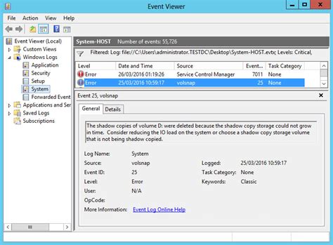 Dealing With Volsnap Errors In The System Event Log Hornetsecurity
