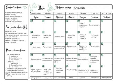 Контрольный список для уборки дома