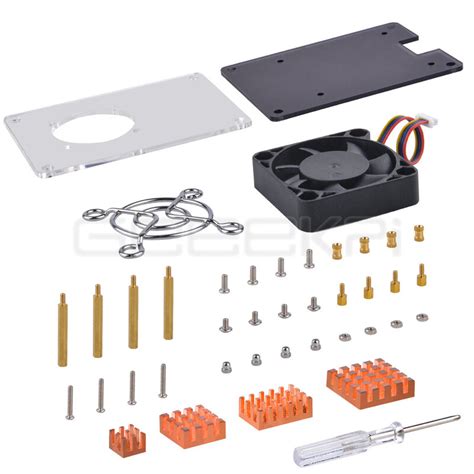 Geeekpi Raspberry Pi 5 Case With Fan Raspberry Pi 5 Acrylic Case Fan Raspberry Pi 5 Case Fan