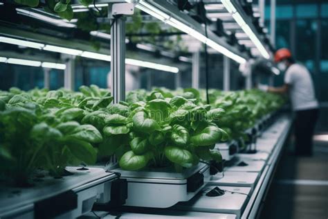 hightech agriculture farm using ai for food production stock