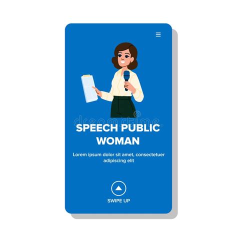 Female Speech Public Woman Vector Stock Vector Illustration Of Talk
