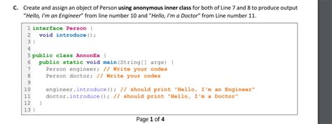 Solved C Create And Assign An Object Of Person Using