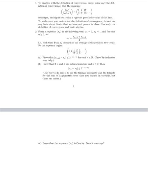 solved 1 to practice with the definition of convergence