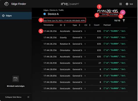 5 view edge status edge finder — intdash visual m2m user guide